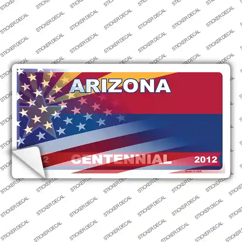 Arizona Centennial American Flag Novelty Sticker Decal | Smart Blonde