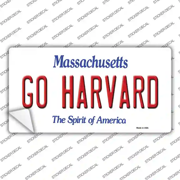 Go Harvard MA Novelty Sticker Decal | Smart Blonde