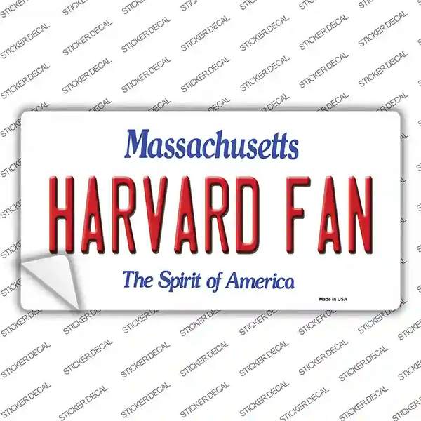 Harvard Fan MA Novelty Sticker Decal | Smart Blonde