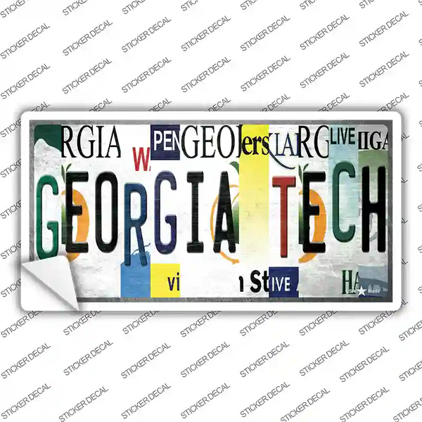 Georgia Tech Strip Art Novelty Sticker Decal | Smart Blonde