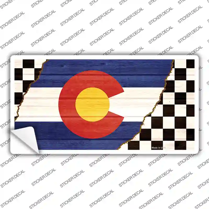 Colorado Racing Flag Novelty Sticker Decal | Smart Blonde