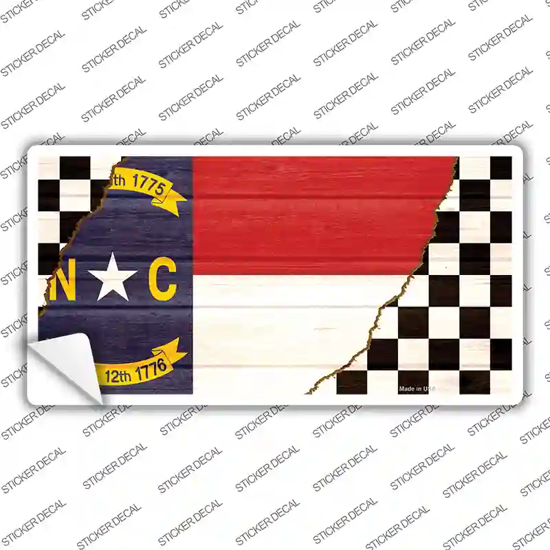 North Carolina Racing Flag Novelty Sticker Decal | Smart Blonde