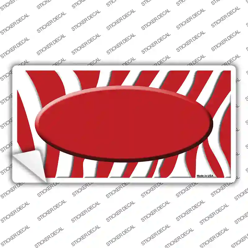 Red White Zebra Center Oval Novelty Sticker Decal | Smart Blonde