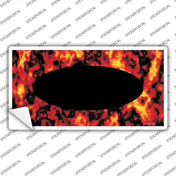 Fire Explosion With Black Center Oval Novelty Sticker Decal | Smart Blonde