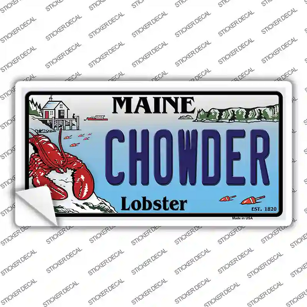 Chowder Maine Lobster Novelty Sticker Decal | Smart Blonde