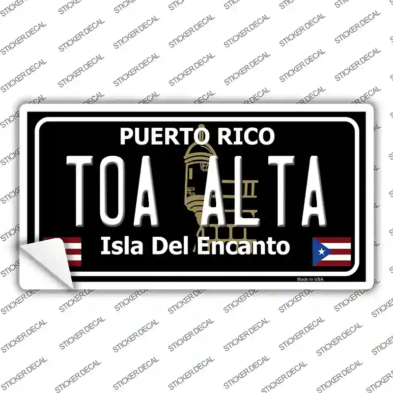 Toa Alta Puerto Rico Black Novelty Sticker Decal | Smart Blonde
