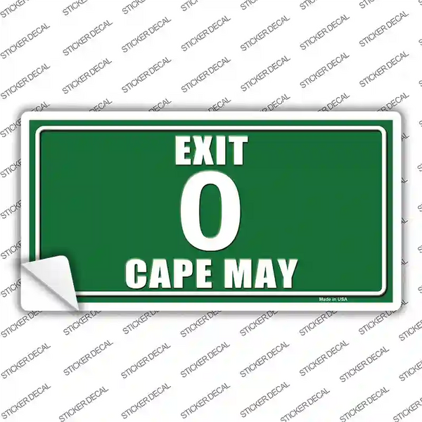 Exit 0 Cape May Novelty Sticker Decal | Smart Blonde