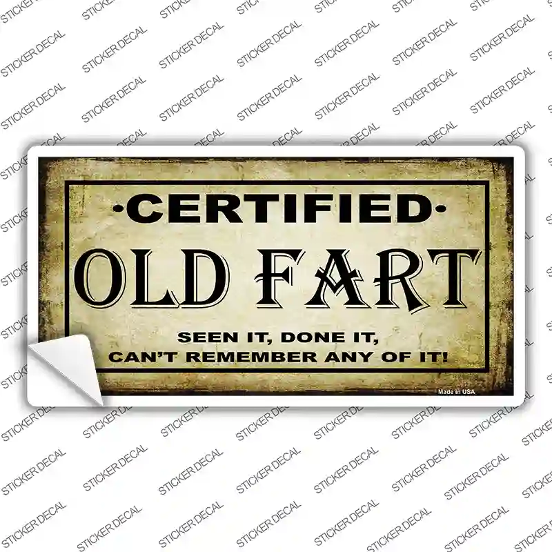 Certified Old Fart Novelty Sticker Decal – A Smart Blonde