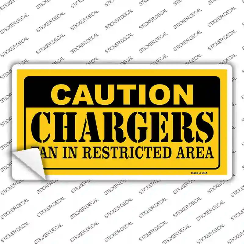 Caution Chargers Novelty Sticker Decal | Smart Blonde