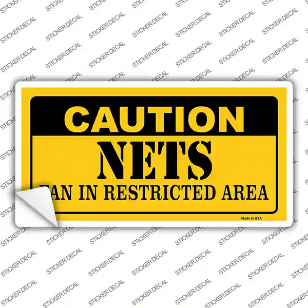 Caution Nets Fan Novelty Sticker Decal | Smart Blonde