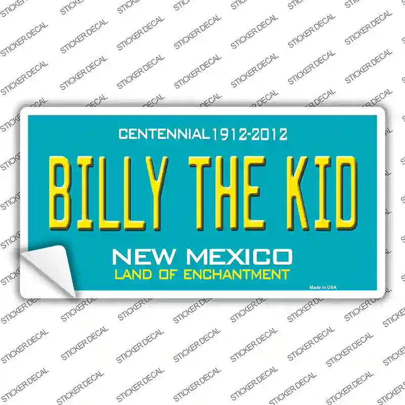 Billy The Kid New Mexico Teal Novelty Sticker Decal | Smart Blonde
