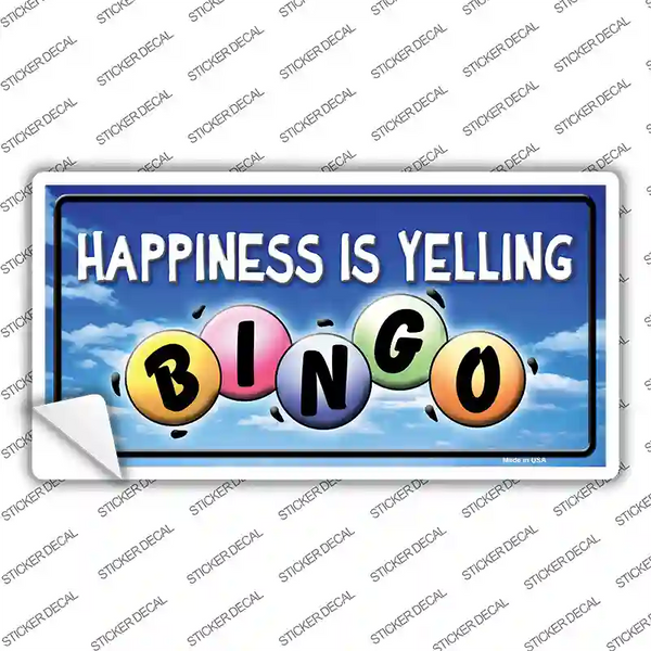 Happiness Is Yelling Bingo Novelty Sticker Decal | Smart Blonde