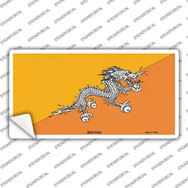 Bhutan Flag Novelty Sticker Decal | Smart Blonde
