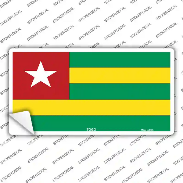 Togo Flag Novelty Sticker Decal | Smart Blonde