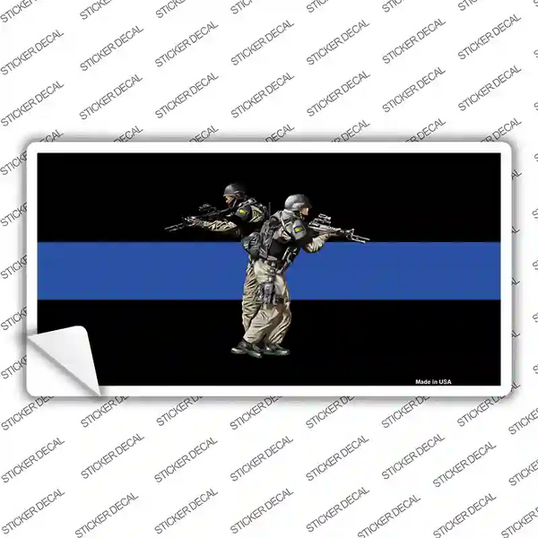 Thin Blue Line Police SWAT Novelty Sticker Decal | Smart Blonde