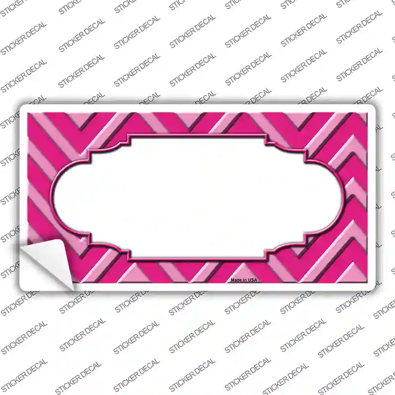 Pink Light Pink Scallop Chevron Novelty Sticker Decal | Smart Blonde