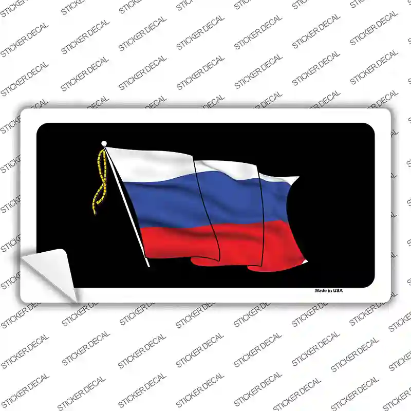 Russian Waving Flag Novelty Sticker Decal | Smart Blonde