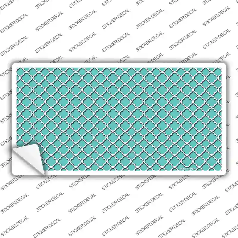 Tiffany Blue White Quatrefoil Novelty Sticker Decal | Smart Blonde