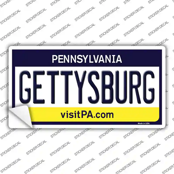 Gettysburg Pennsylvania State Novelty Sticker Decal | Smart Blonde