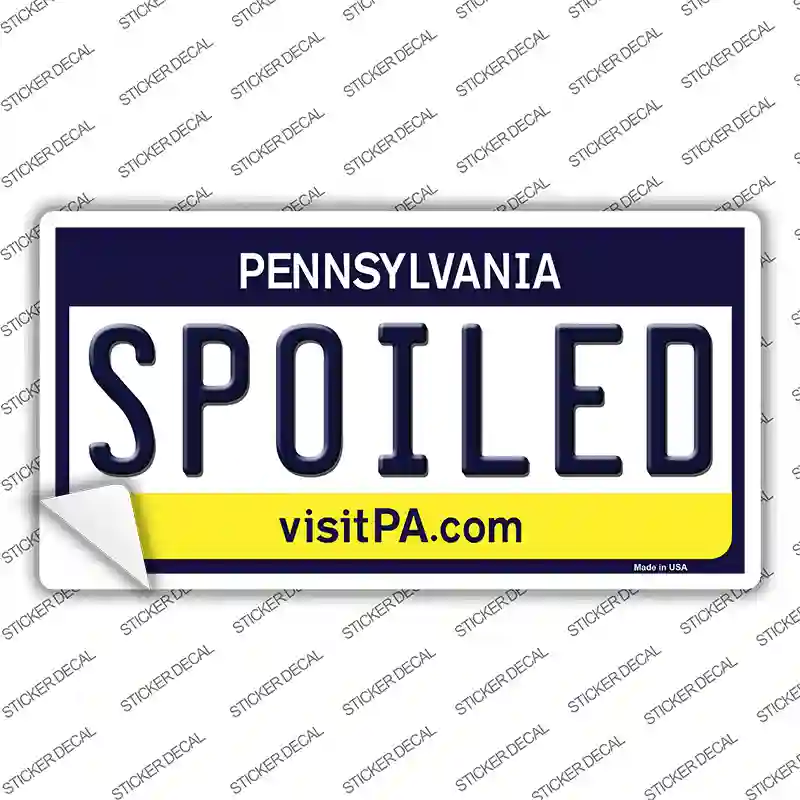 Spoiled Pennsylvania State Novelty Sticker Decal | Smart Blonde