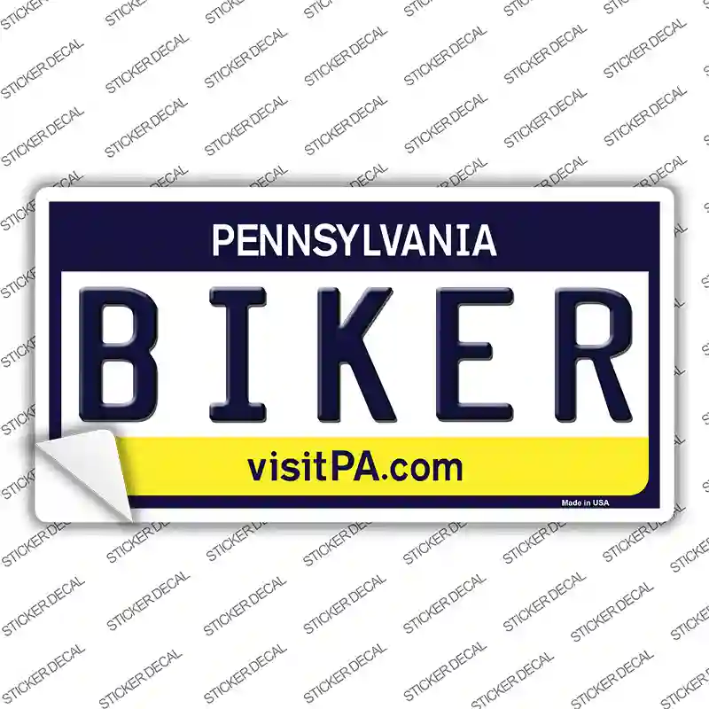 Biker Pennsylvania State Novelty Sticker Decal | Smart Blonde