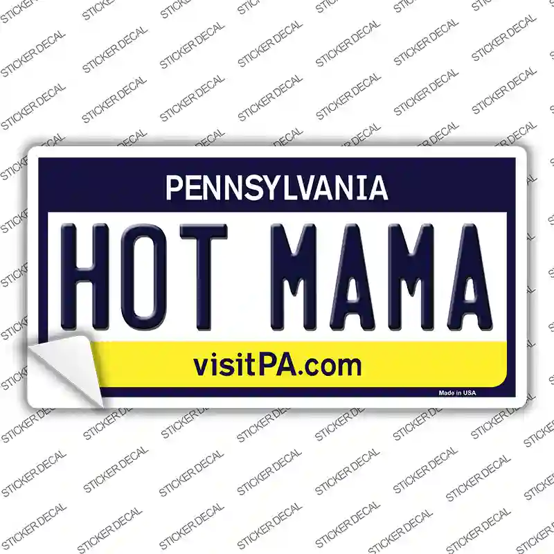 Hot Mama Pennsylvania State Novelty Sticker Decal | Smart Blonde