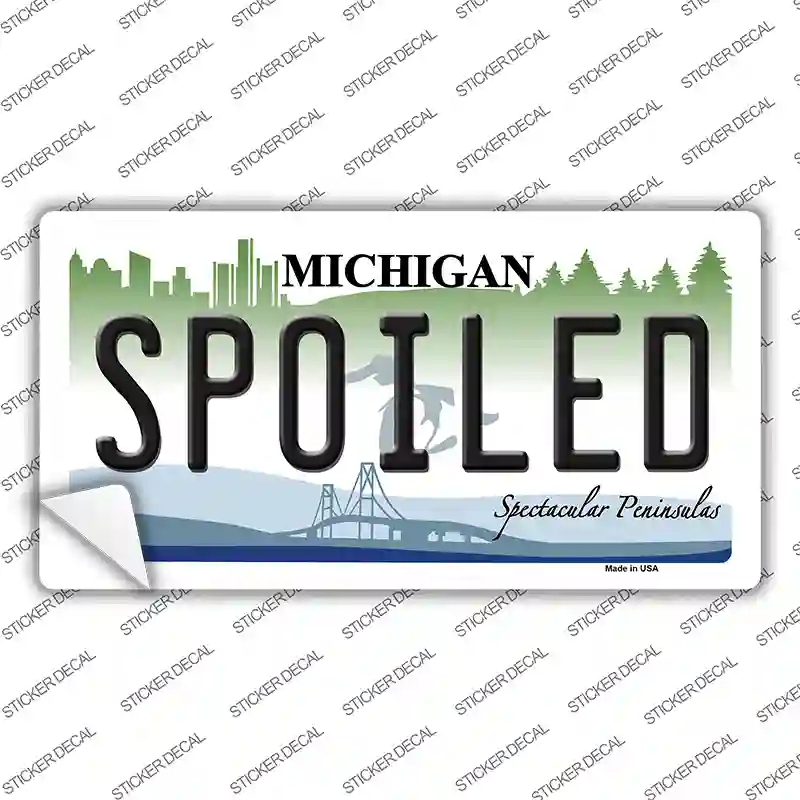 Spoiled Michigan Novelty Sticker Decal | Smart Blonde