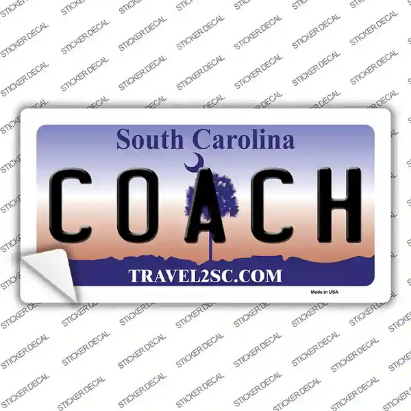 Coach South Carolina Novelty Sticker Decal | Smart Blonde