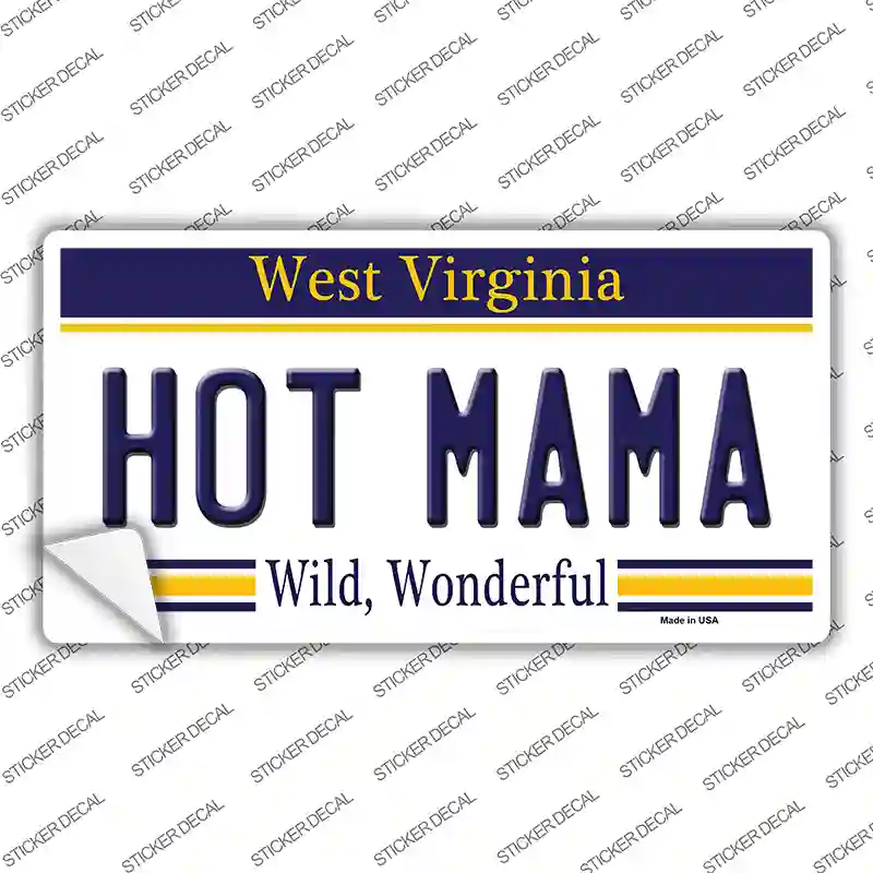 Hot Mama West Virginia Novelty Sticker Decal | Smart Blonde