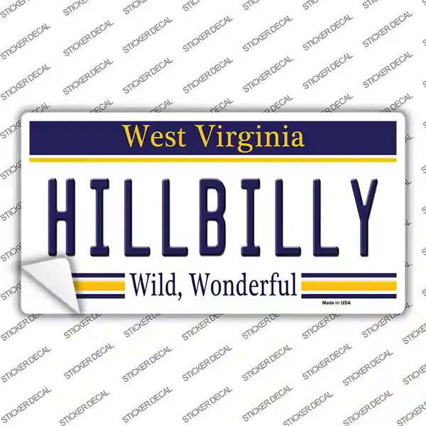 Hillbilly West Virginia Novelty Sticker Decal | Smart Blonde
