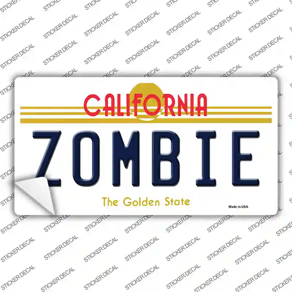 Zombie California Novelty Sticker Decal | Smart Blonde