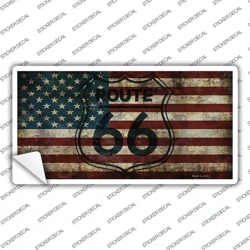 Route 66 American Flag Transparent Novelty Sticker Decal | Smart Blonde