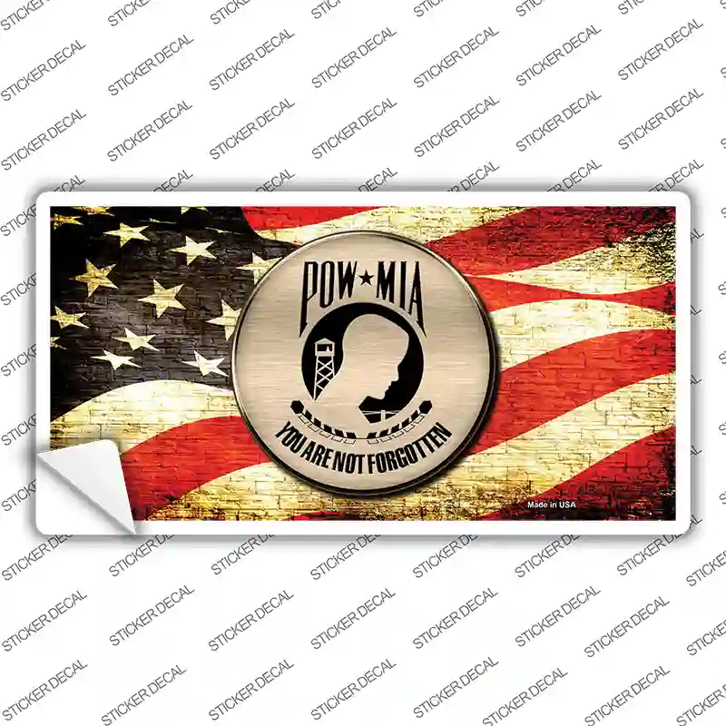 POW MIA With USA Flag Novelty Sticker Decal | Smart Blonde