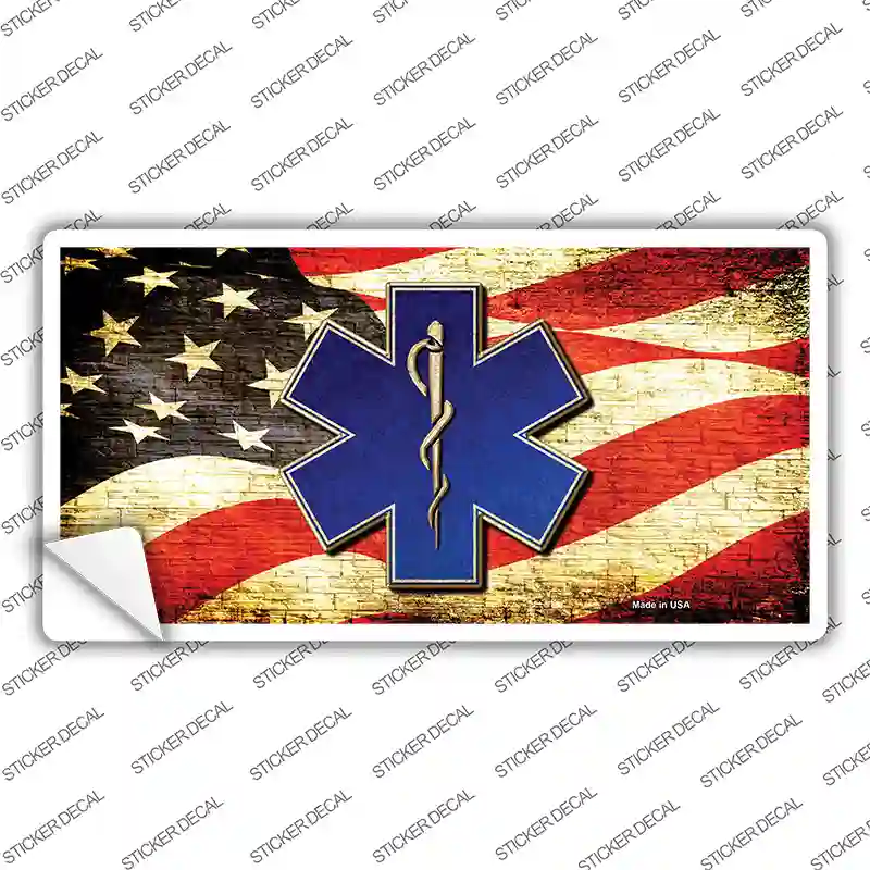 EMT Logo With USA Flag Novelty Sticker Decal | Smart Blonde