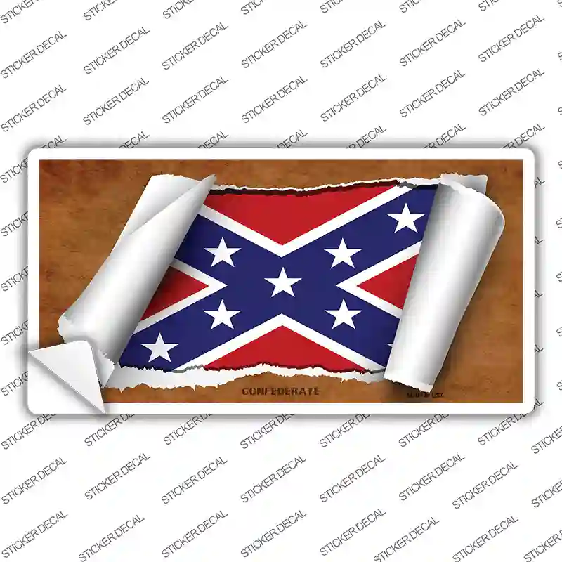 Confederate Flag Scroll Novelty Sticker Decal | Smart Blonde