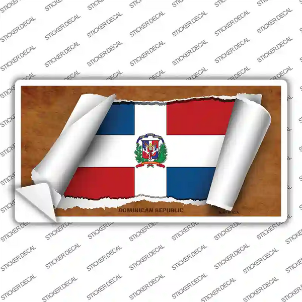 Dominican Republic Flag Scroll Novelty Sticker Decal | Smart Blonde