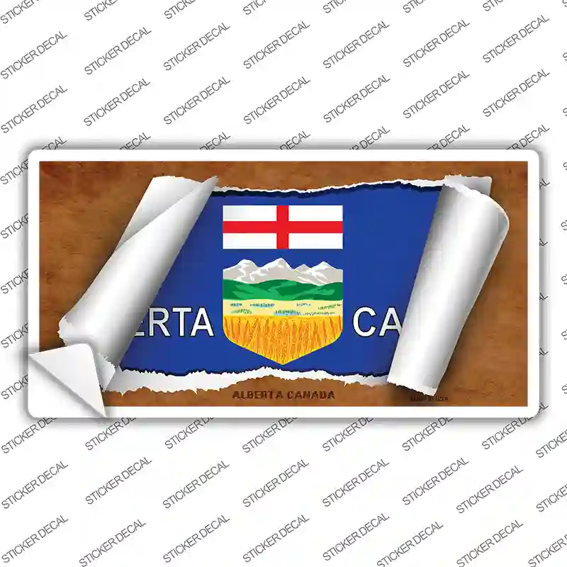 Alberta Canada Flag Scroll Novelty Sticker Decal | Smart Blonde