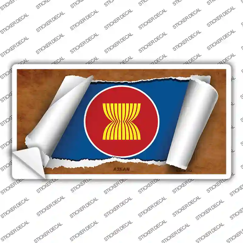 Asean Flag Scroll Novelty Sticker Decal | Smart Blonde