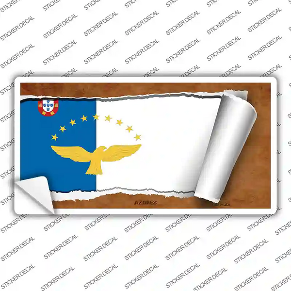 Azores Flag Scroll Novelty Sticker Decal | Smart Blonde