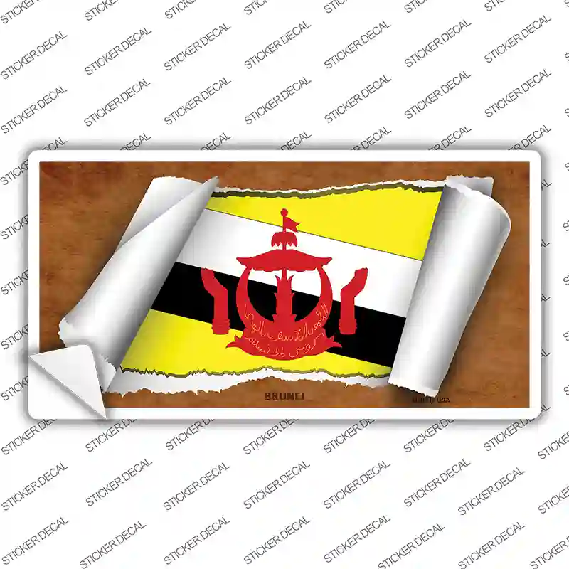 Brunei Flag Scroll Novelty Sticker Decal | Smart Blonde