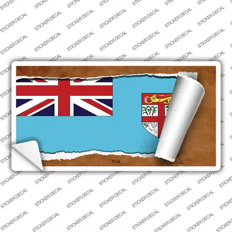 Fiji Flag Scroll Novelty Sticker Decal | Smart Blonde