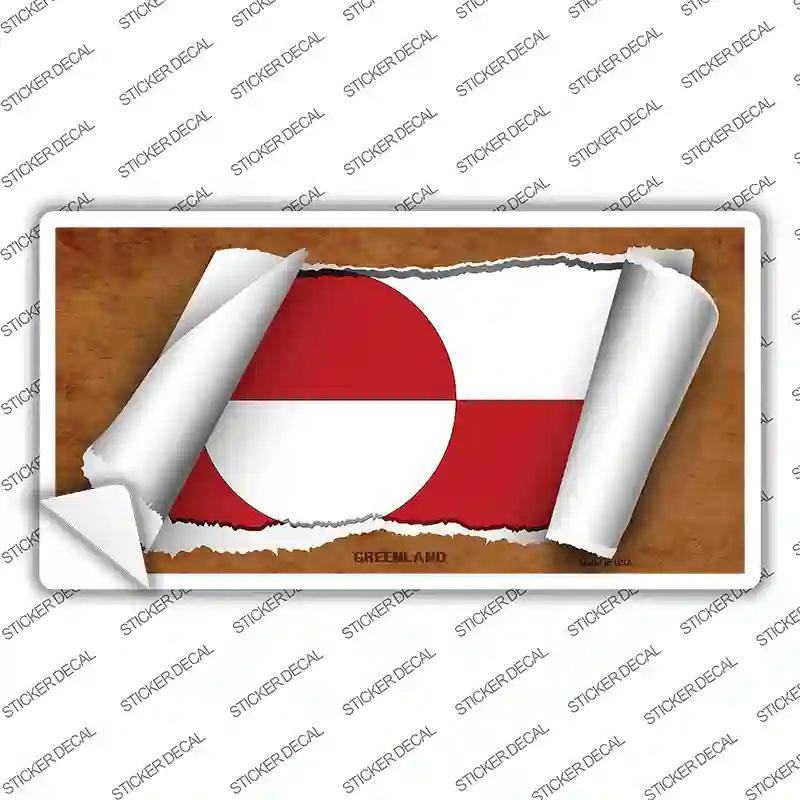 Greenland Flag Scroll Novelty Sticker Decal | Smart Blonde