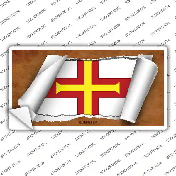 Guernsey Flag Scroll Novelty Sticker Decal | Smart Blonde