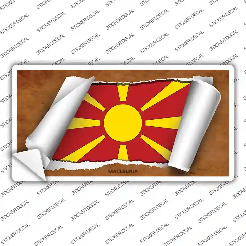 Macedonia Flag Scroll Novelty Sticker Decal | Smart Blonde