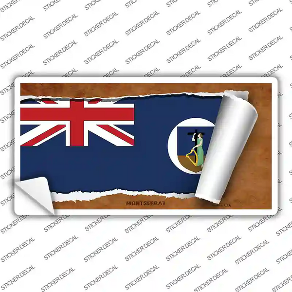 Montserrat Flag Scroll Novelty Sticker Decal | Smart Blonde
