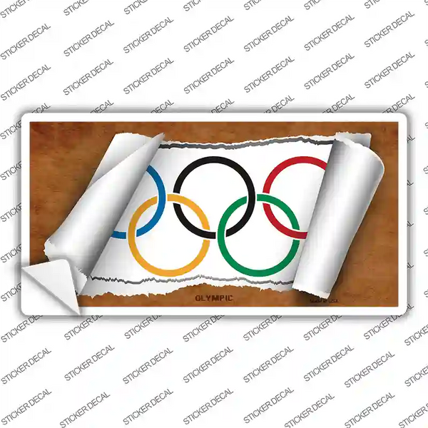 Olympic Flag Scroll Novelty Sticker Decal | Smart Blonde