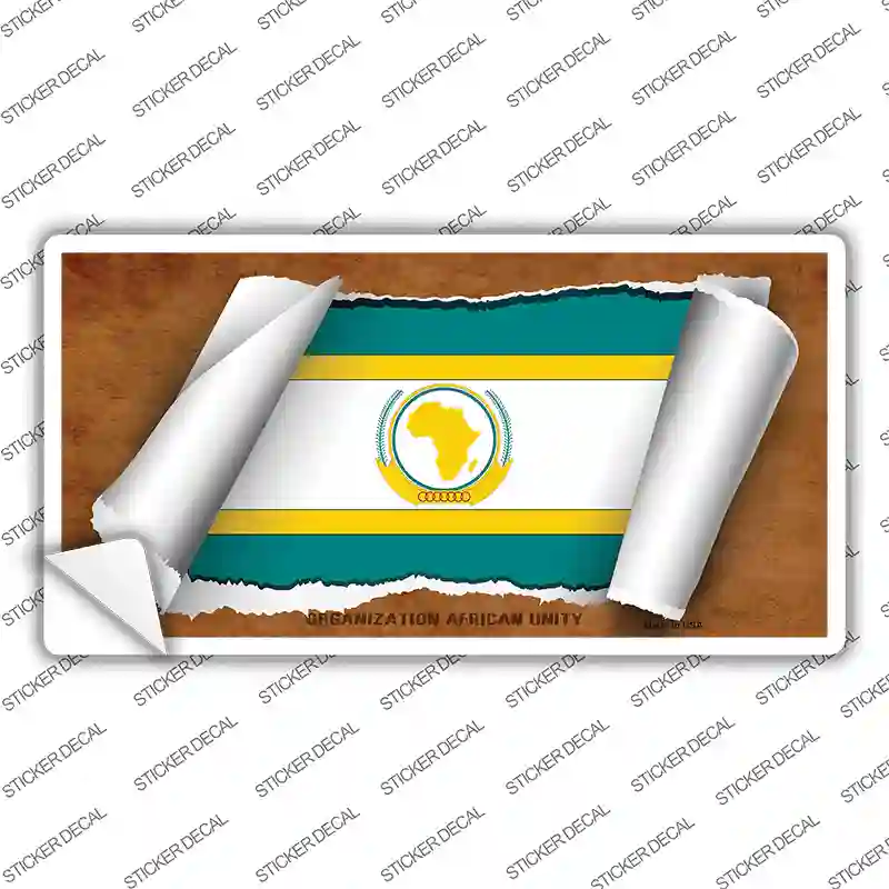 Organization African Unity Flag Scroll Novelty Sticker Decal | Smart Blonde