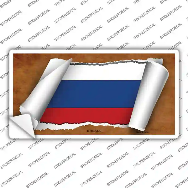 Russia Flag Scroll Novelty Sticker Decal | Smart Blonde