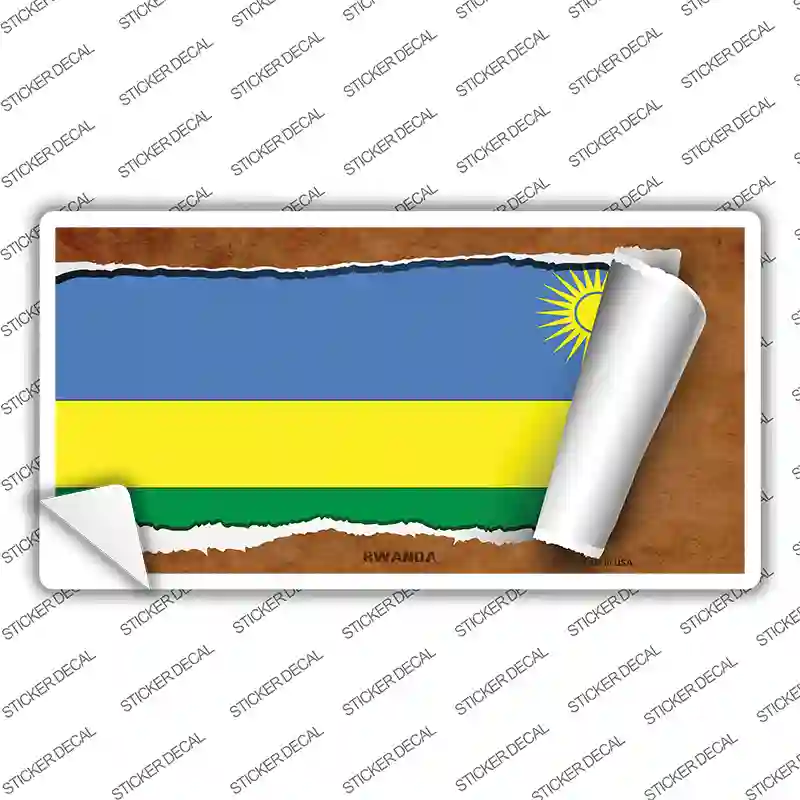 Rwanda Flag Scroll Novelty Sticker Decal | Smart Blonde