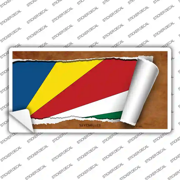 Seychelles Flag Scroll Novelty Sticker Decal | Smart Blonde